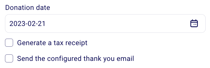 Manual payment or registration entries to log cash, check or other ...
