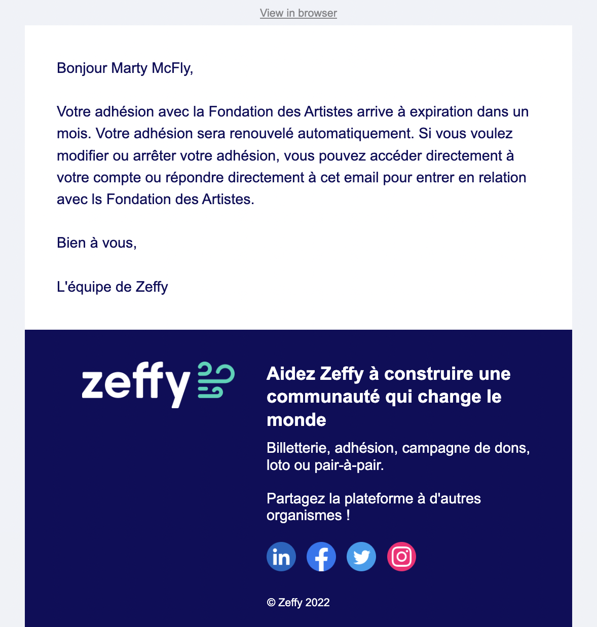 Exemples de Zeffy
