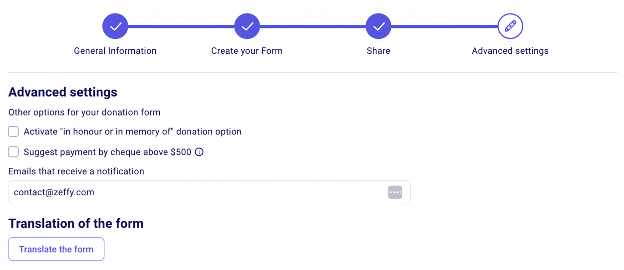 How can I translate my form?