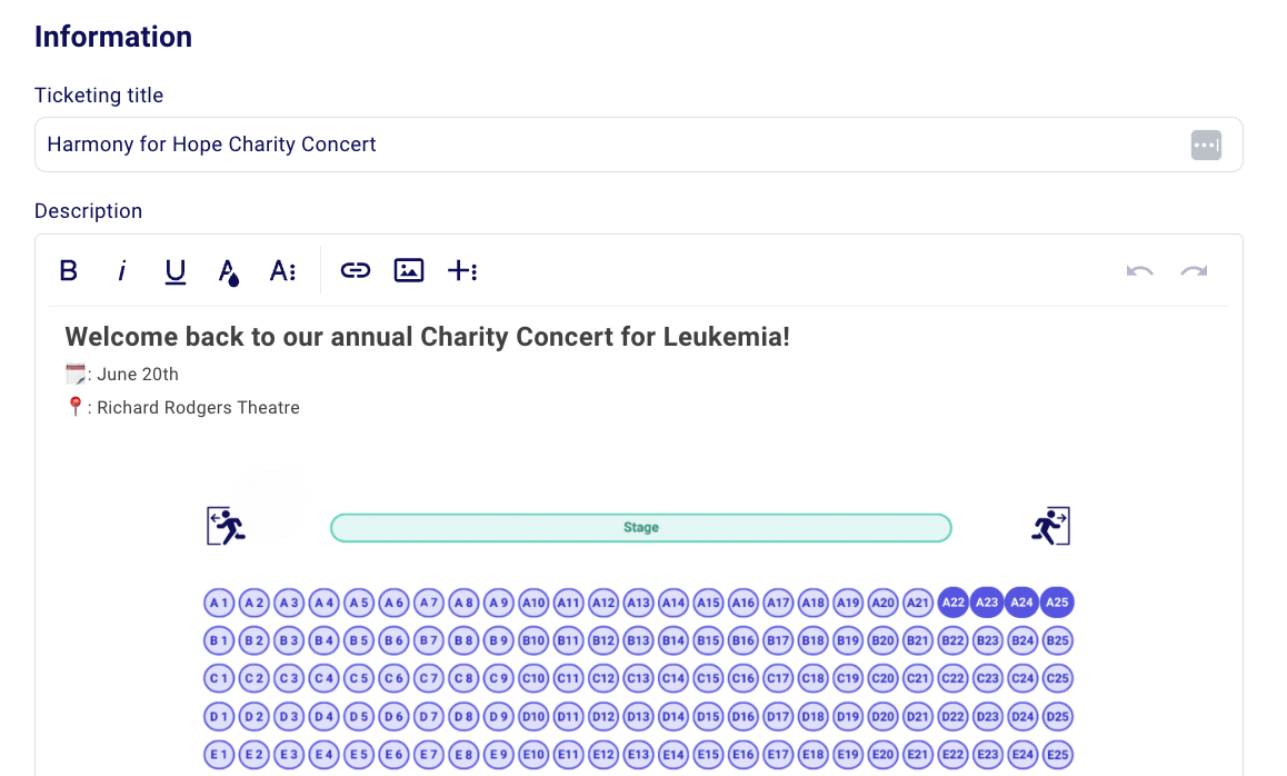 Adding a seating chart to your event