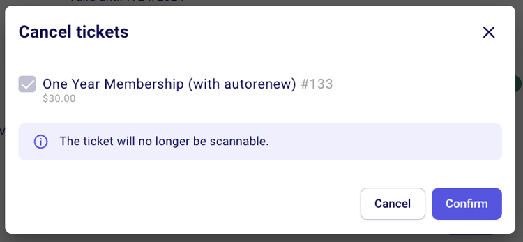 Cancelling a membership or stopping its automatic renewal