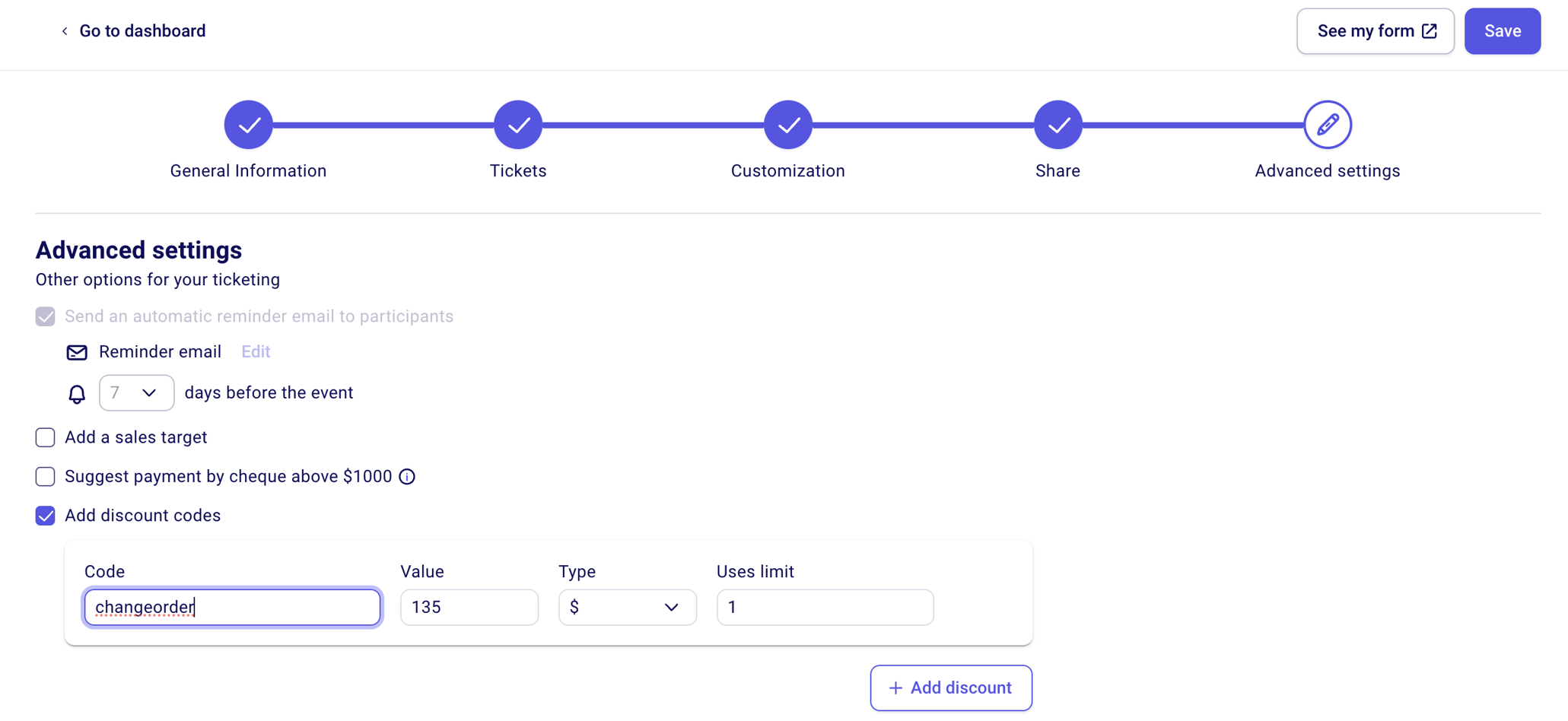 Change a ticket type or an order for a buyer