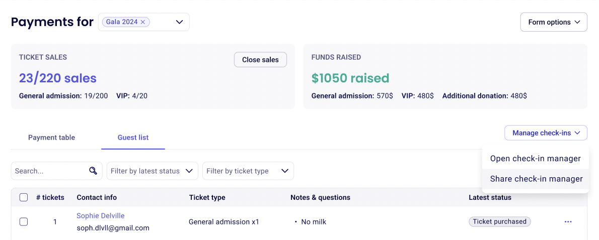 Checking-in guests the day of your event: scan their e-ticket or check ...