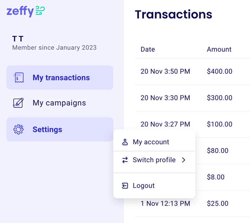 How I can activate my Zeffy donor account?