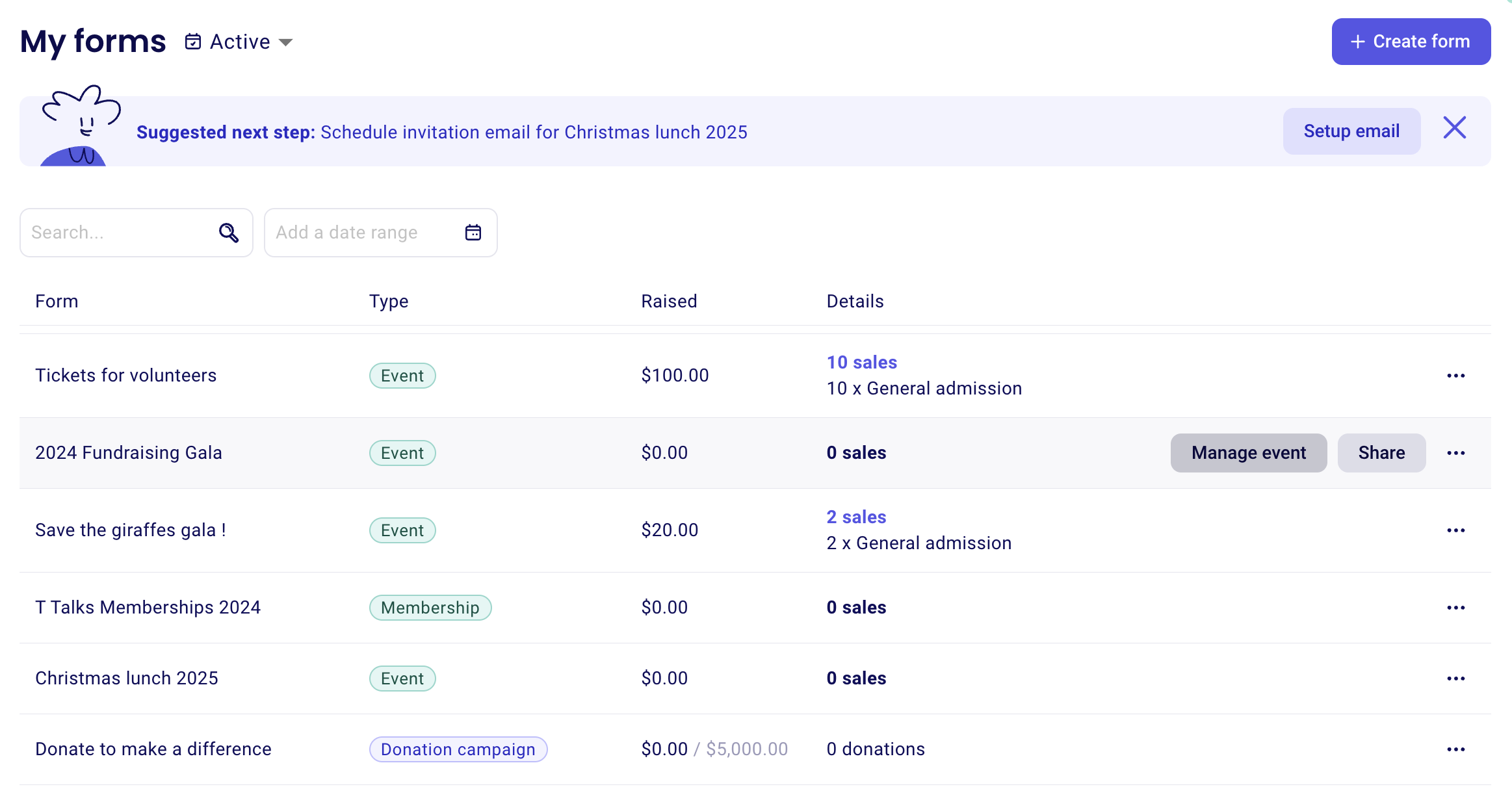 Campaign communications: Schedule emails before and after your campaigns