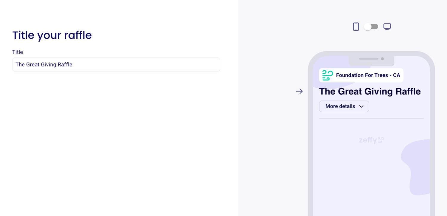 Set up and customize a raffle form