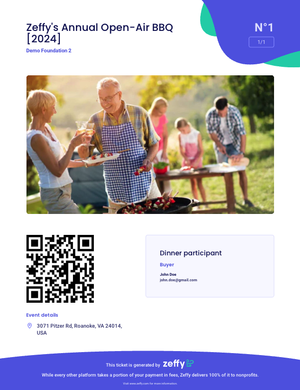 How are e-tickets generated on Zeffy?