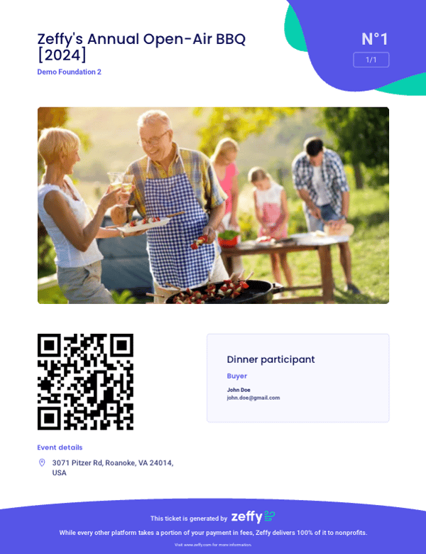 How are e-tickets generated on Zeffy?