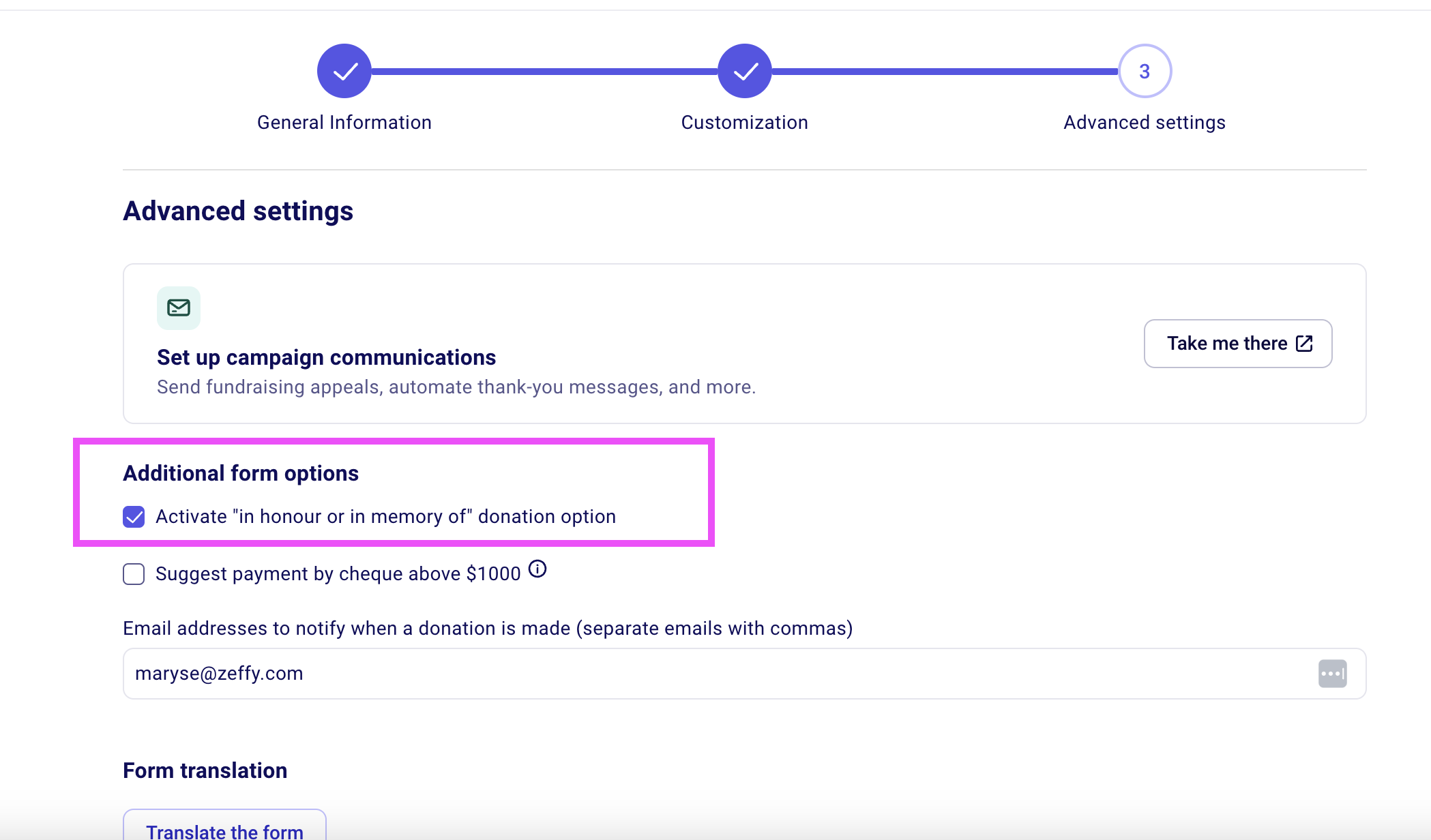 Enable In Memoriam/In Honour/In Memory of donations on your fundraising ...