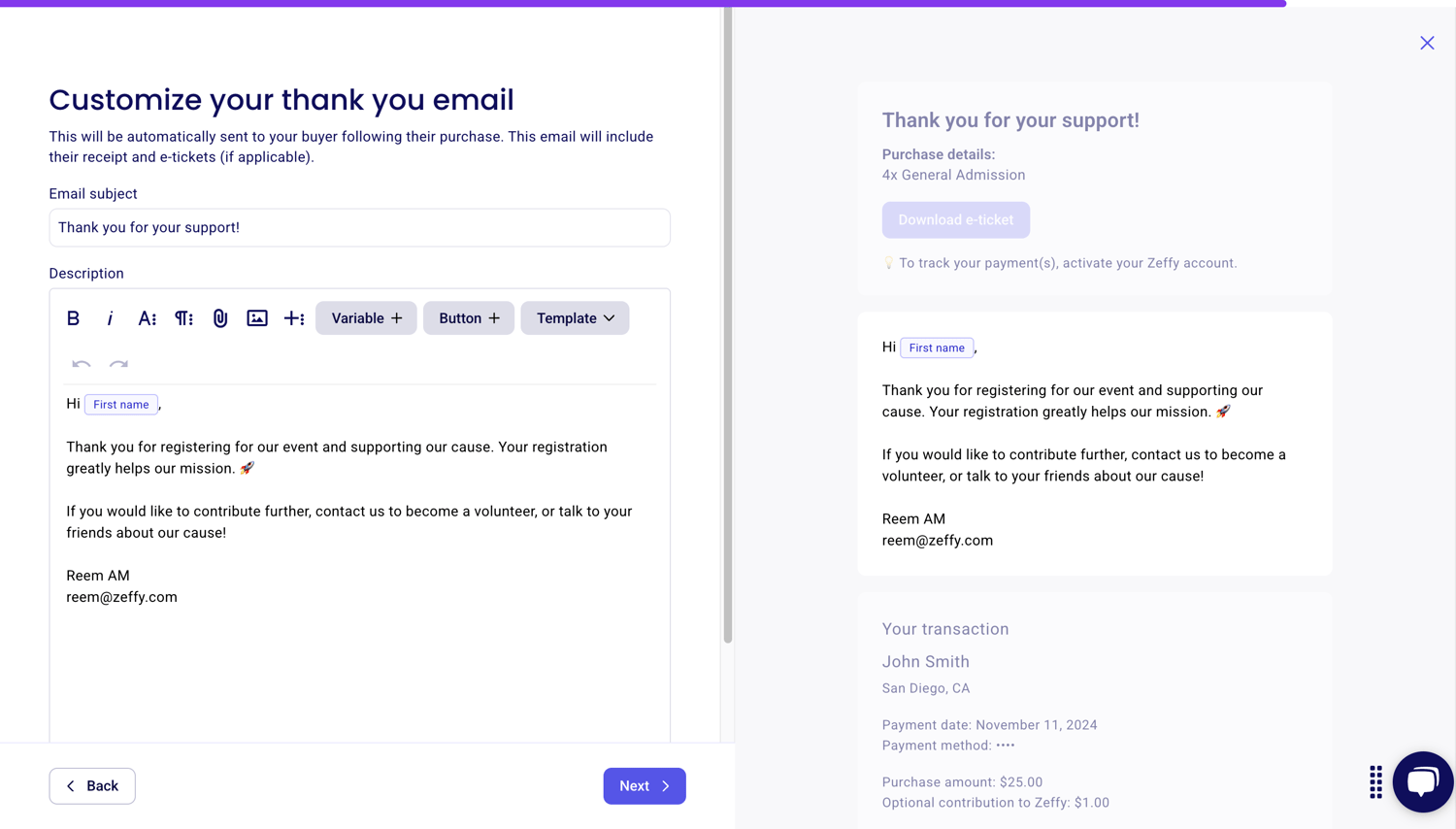 Set up and customize a raffle form