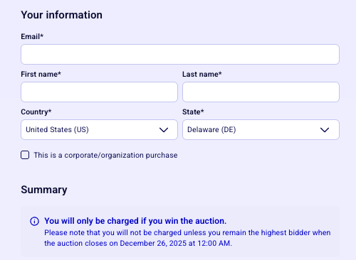 Tracking bids, payments, and item winners on your auction form