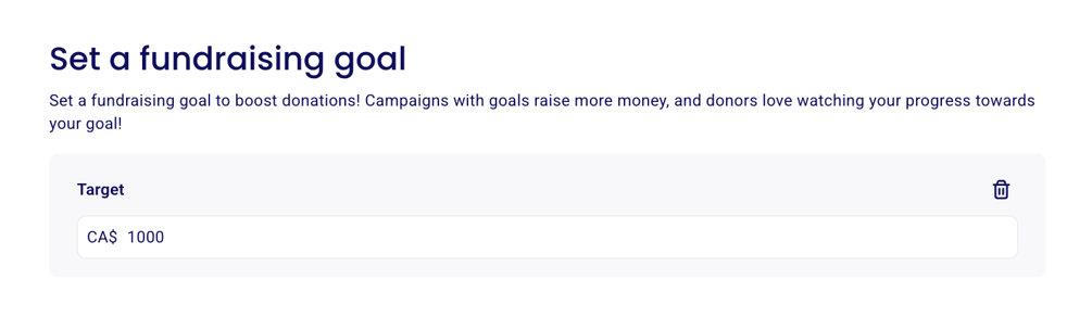 Set up a donation campaign with one-time, monthly and annual donation ...