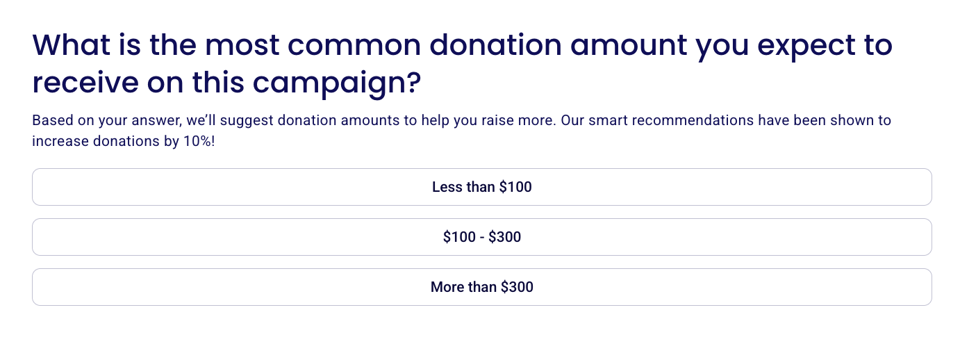 Set up a donation campaign with one-time, monthly and annual donation ...